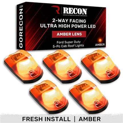 Recon Ford Super Duty 17-24 F250/350/450/550 5 Piece Cab Roof Light Set ...
