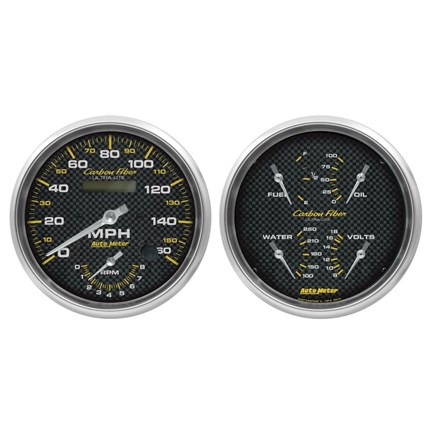 AutoMeter 2 Pc. Gauge Kit, 5" Quad & Tach/Speedo, 240-33 ...