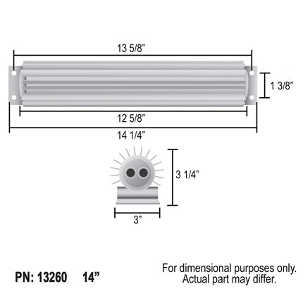 Derale Dual-Pass 14" Clear Anodized Heat Sink Cooler | Thoroughbred Diesel