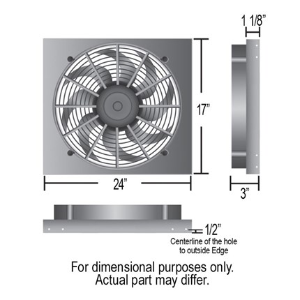 Derale High-Output Single 17" Electric Fan With Aluminum Shroud ...