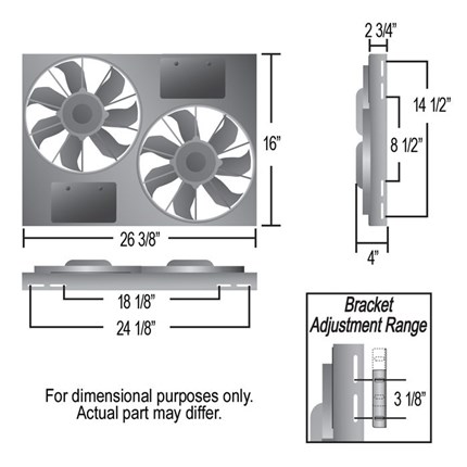Derale High-Output Dual 12" Electric Fan With Aluminum Shroud ...