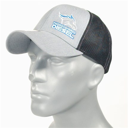 Heather Gray Bill, Gray Front, Black Mesh Flexfit Blue/White Logo ...