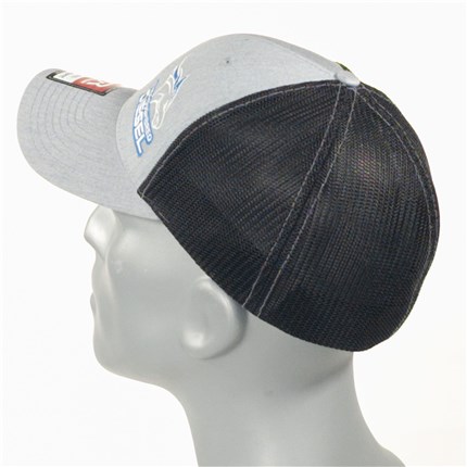 Heather Gray Bill, Gray Front, Black Mesh Flexfit Blue/White Logo ...