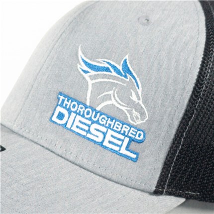 Heather Gray Bill, Gray Front, Black Mesh Flexfit Blue/White Logo ...